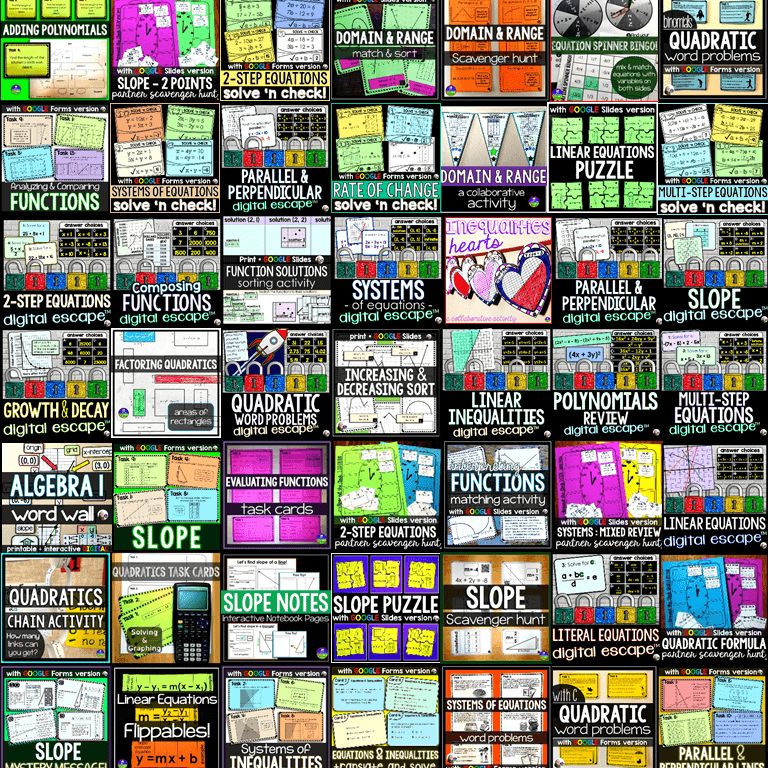 Algebra – Scaffolded Math Shop