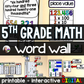 5th Grade Math Word Wall – Scaffolded Math Shop