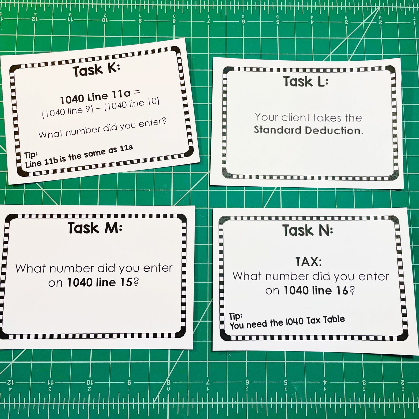 Filing Income Tax Task Cards - Federal Income Taxes 1040 Activity ...