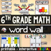 6th Grade Math Vocabulary Word Wall – Scaffolded Math Shop