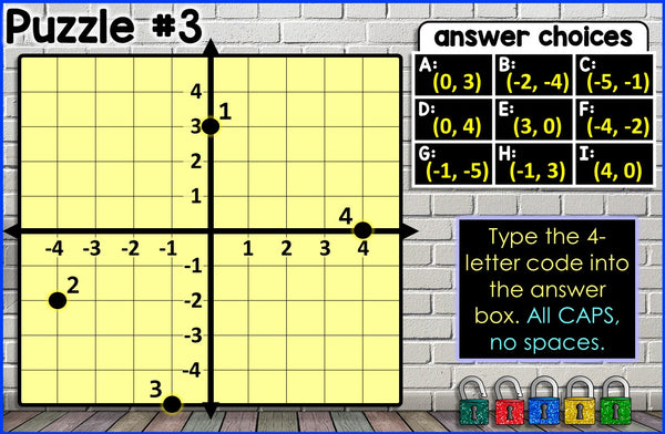 Coordinate Plane All 4 Quadrants Digital Math Escape Room – Scaffolded ...