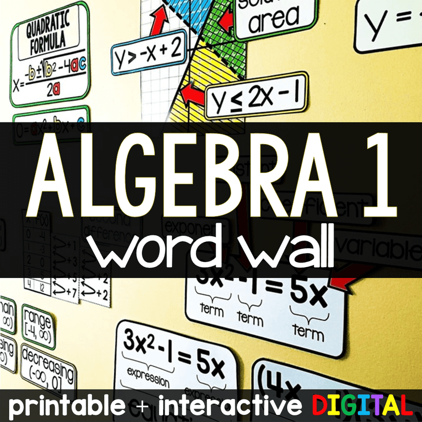 Algebra Word Wall – Scaffolded Math Shop