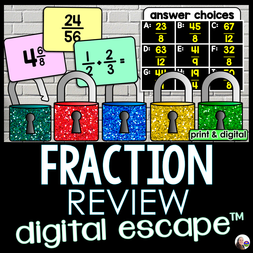 Fraction Review Digital Math Escape Room – Scaffolded Math Shop