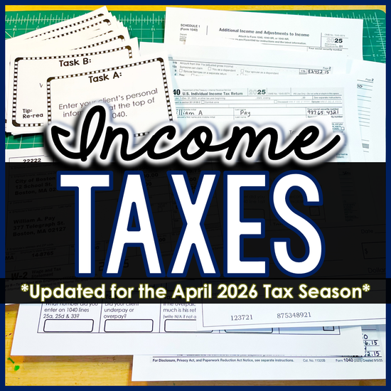 Filing Income Tax Task Cards - Federal Income Taxes 1040 Activity ...