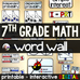 7th Grade Math Vocabulary Word Wall – Scaffolded Math Shop