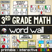 3rd Grade Math Word Wall – Scaffolded Math Shop