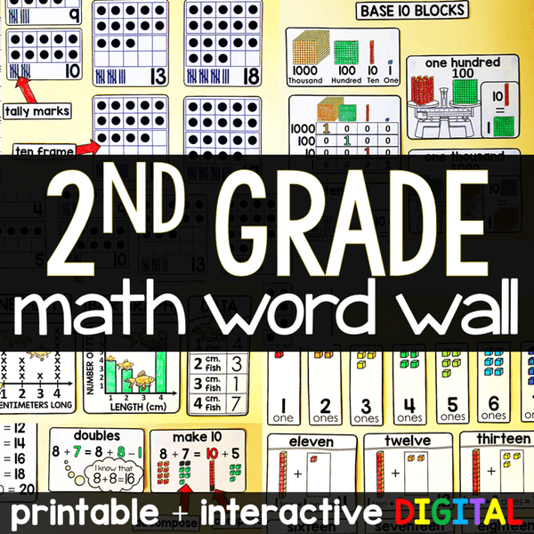 2nd Grade Math Word Wall – Scaffolded Math Shop