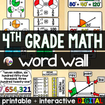 4th Grade Math Vocabulary Word Wall – Scaffolded Math Shop