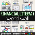 Financial Literacy Vocabulary Word Wall | Consumer Math | Personal Fin ...
