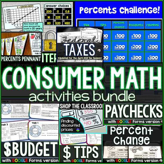 Consumer Math Activities Bundle – Scaffolded Math Shop